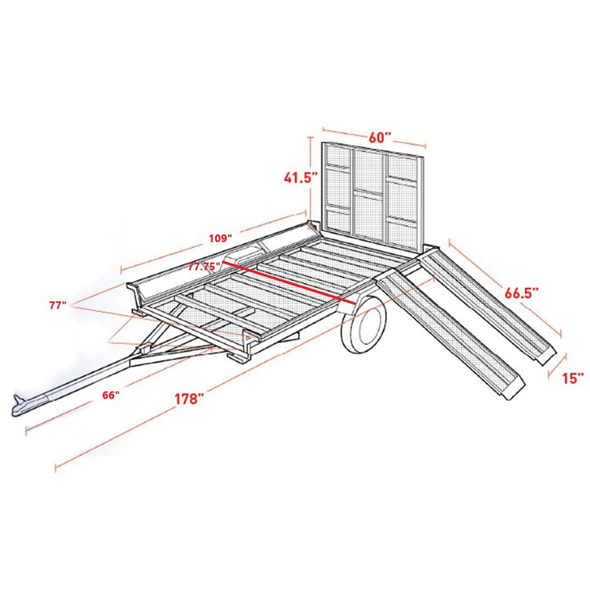 5ft. x 9ft Sportstar II Steel Mesh-floor Utility Trailer with Rear Gat ...